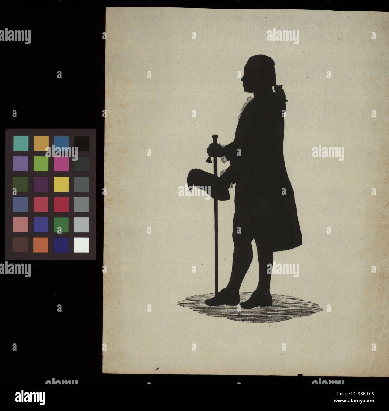This black-and-white silhouette, created between 1700 and 1799, shows ...