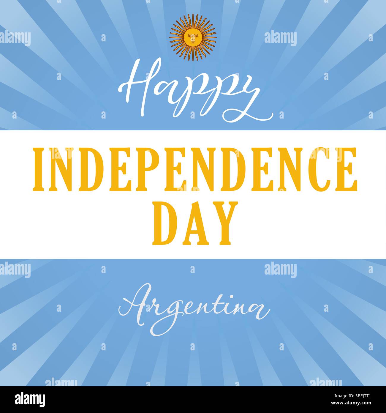 Happy Independence Day of Argentina square greeting card, July 9th ...