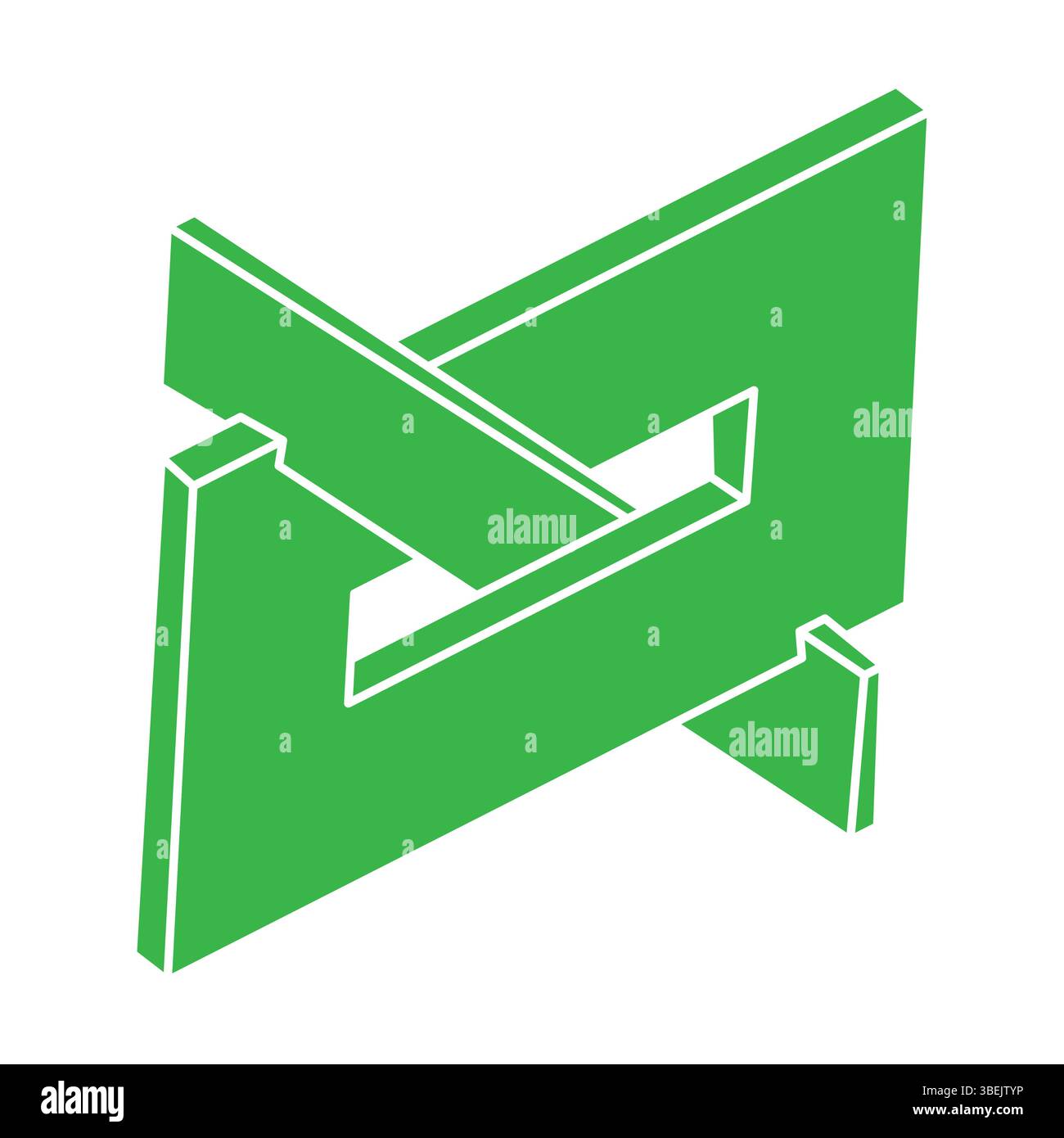 Impossible objects. Optical illusion logo. 3d illustration Stock Vector ...