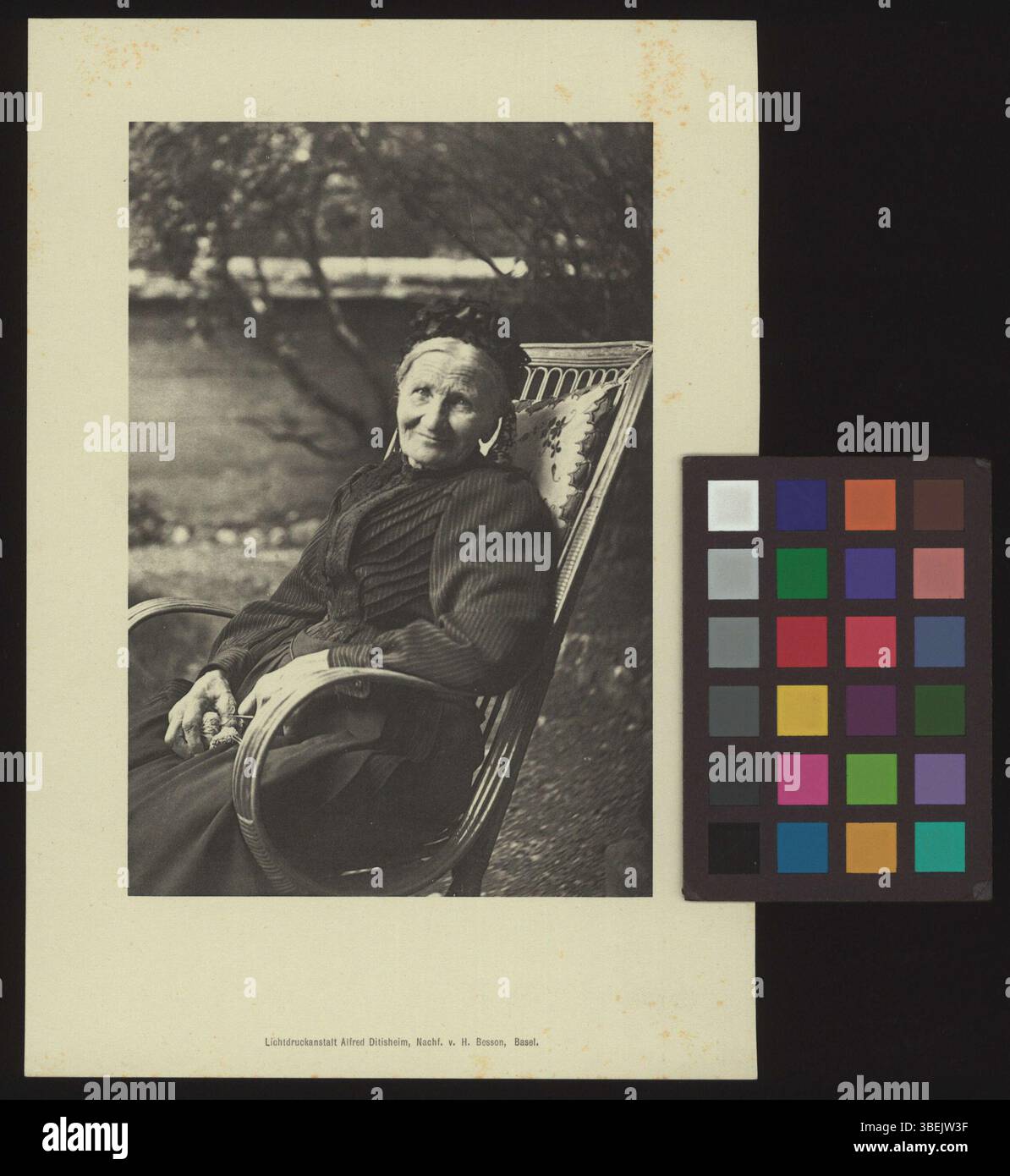 A portrait photograph of Elise Jenny-Otto, reproduced in black and ...