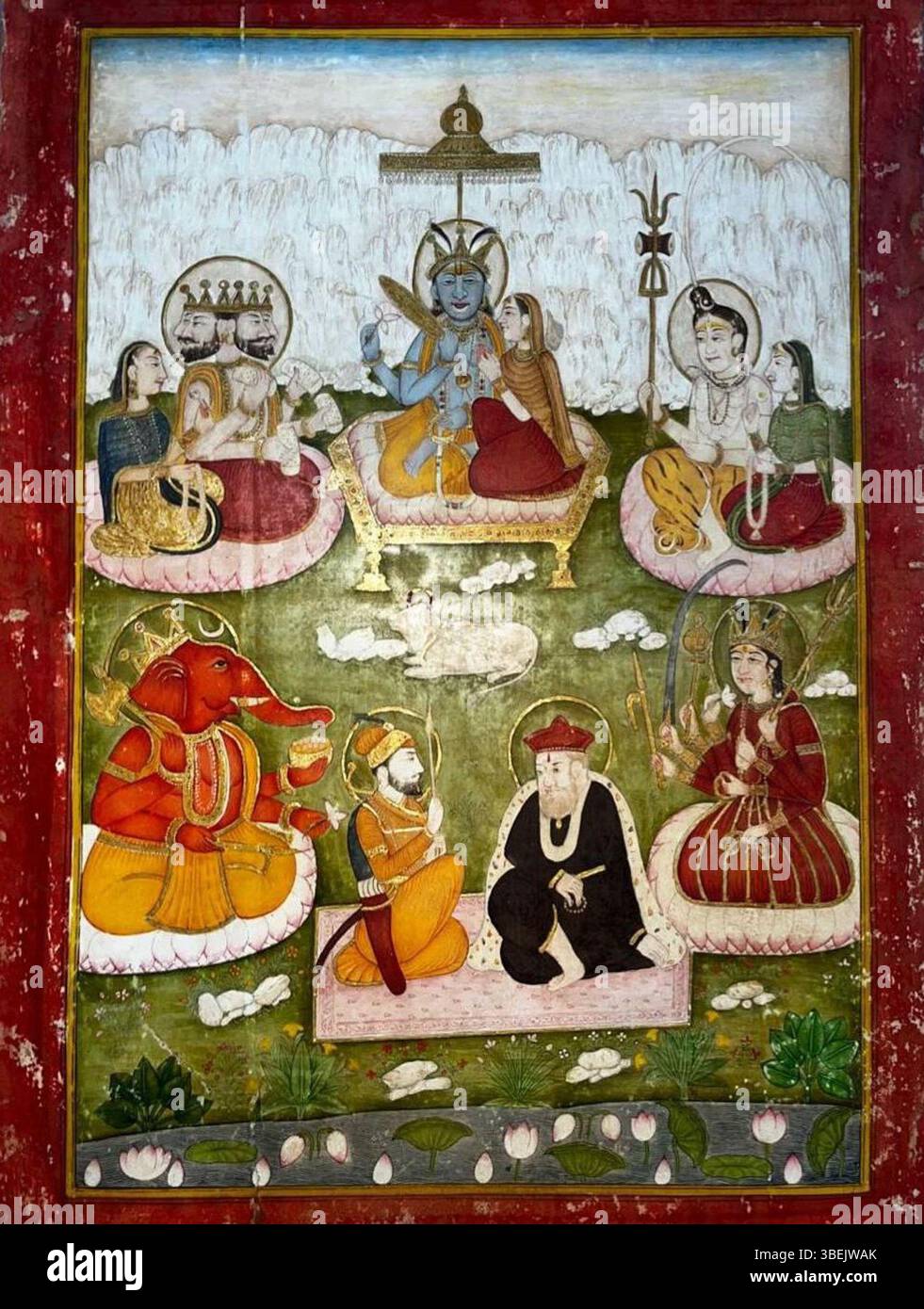 This painting likely dating to the 18th or 19th century depicts an imaginative scene with ...