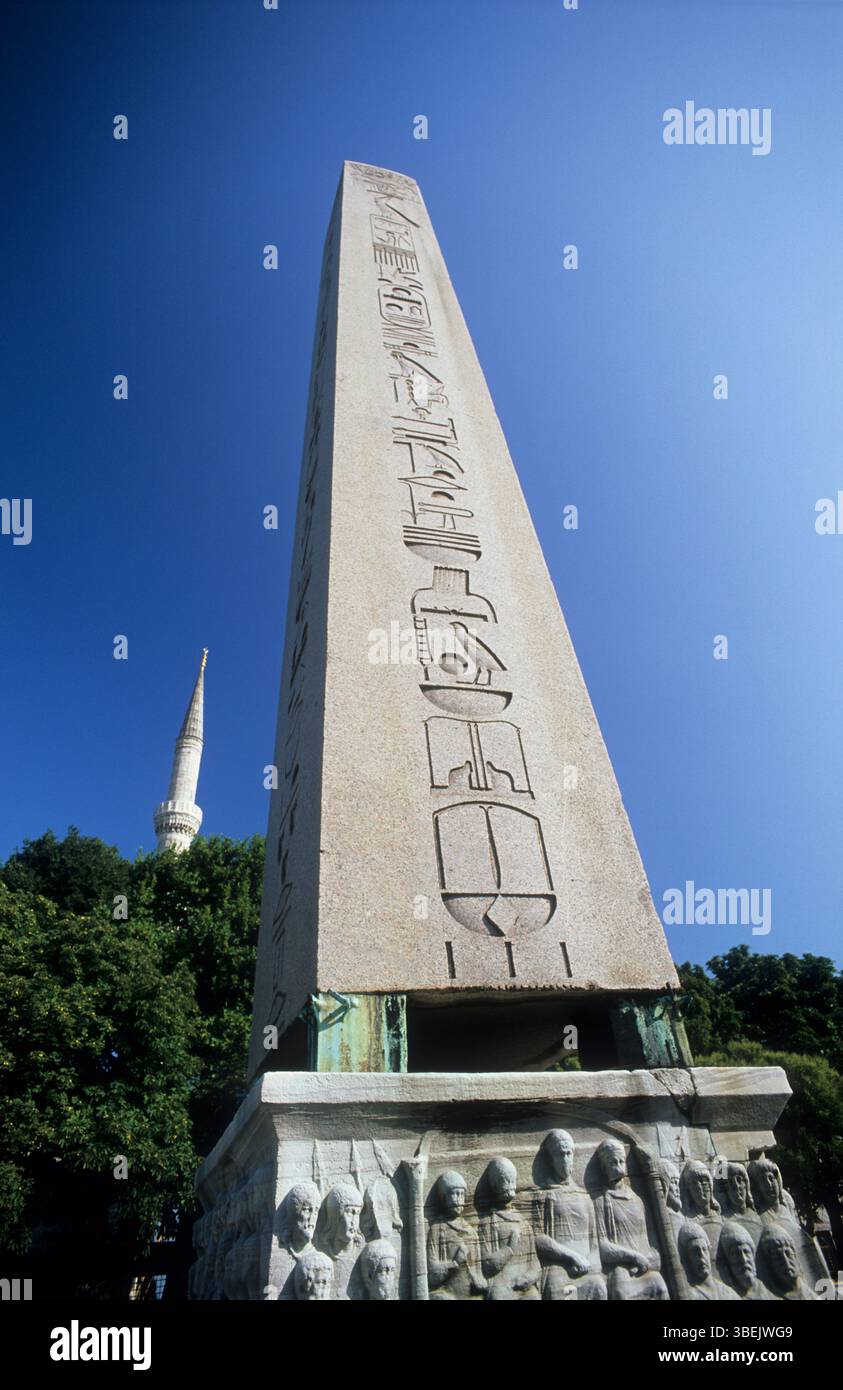 Turkey, Istanbul, Obelisk of Theodosius, the Ancient Egyptian obelisk ...
