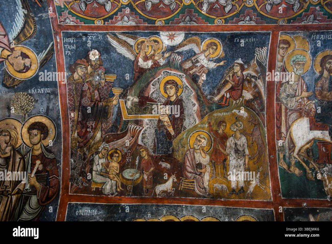 A 13th-century fresco in the church of Agioi Theodoroi (Omorfi Ekklisia ...