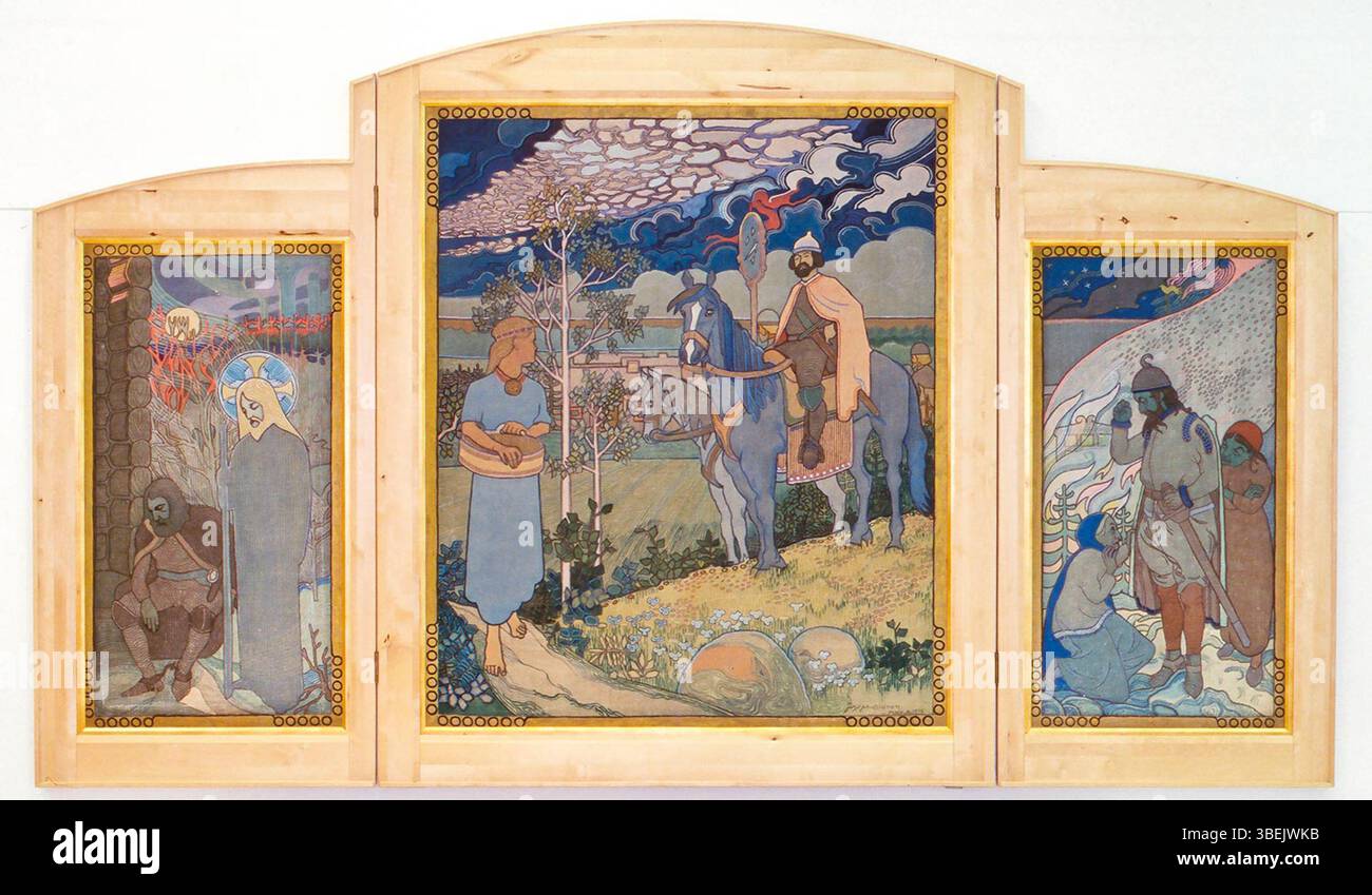 Joseph Alanen’s 1916 triptych 'The Death of Elina' (Elinan surma ...