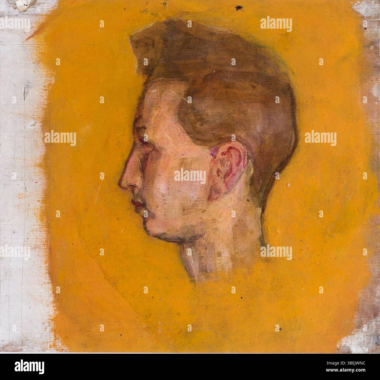 This oil painting by Henry Ossawa Tanner depicts his son, Jesse Ossawa Tanner, in profile. It ...