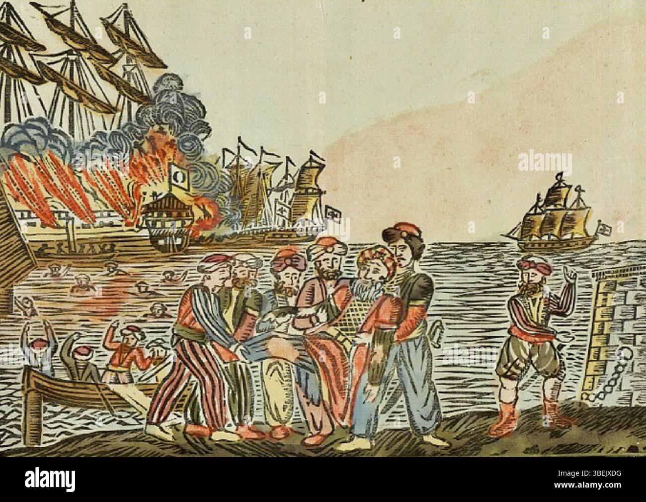 This 1827-1829 print depicts the Turkish defeat at Kyuis on June 15 ...