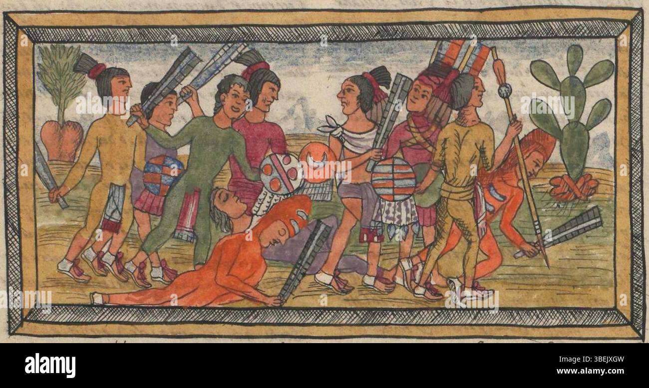 This 16th-century illustration from the Durán Codex depicts the Mexica ...