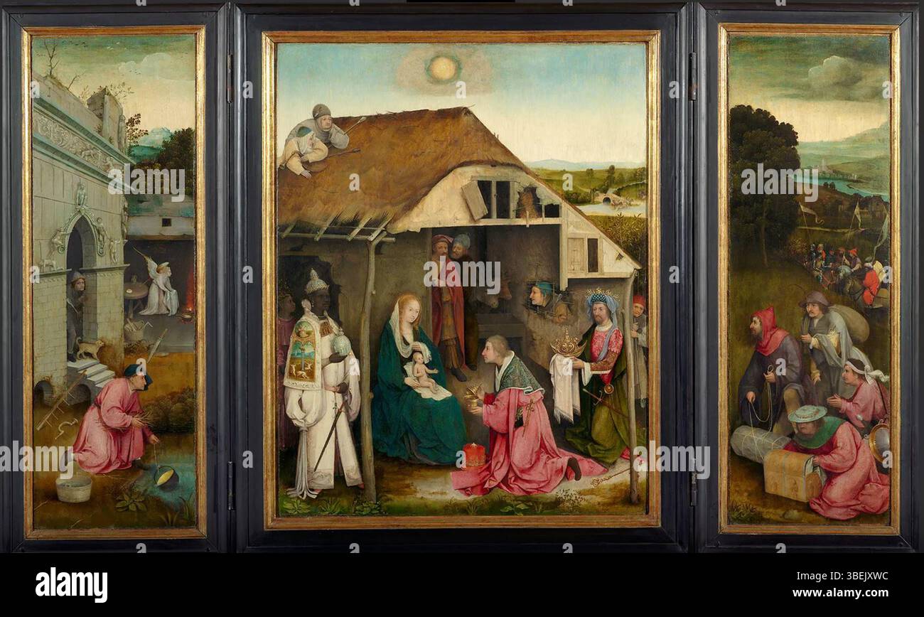 This painting, 'The Adoration of the Magi,' is attributed to a follower ...