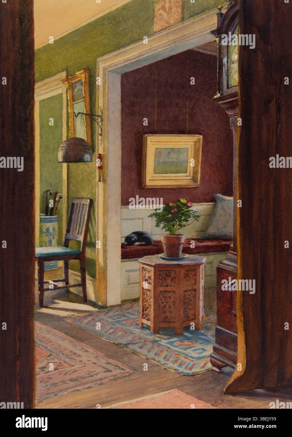 This watercolor, gouache, and graphite painting by Harold Broadfield ...