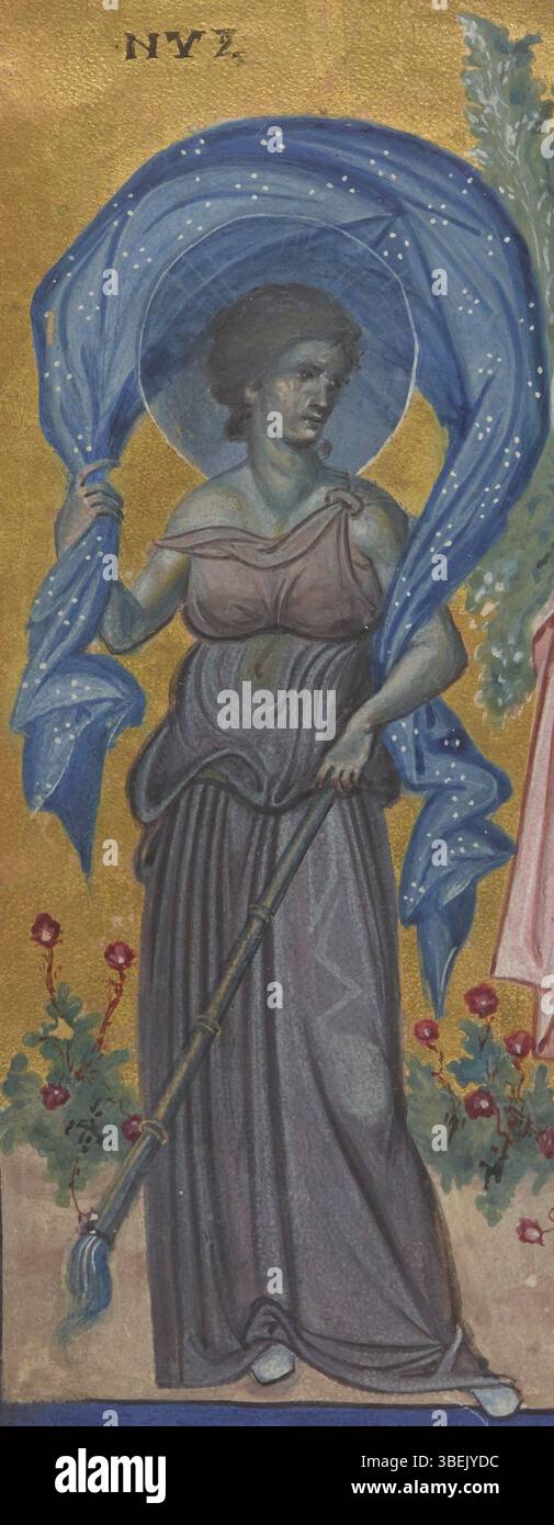 This 10th-century Greek manuscript, the Paris Psalter, shows Nyx, the ...