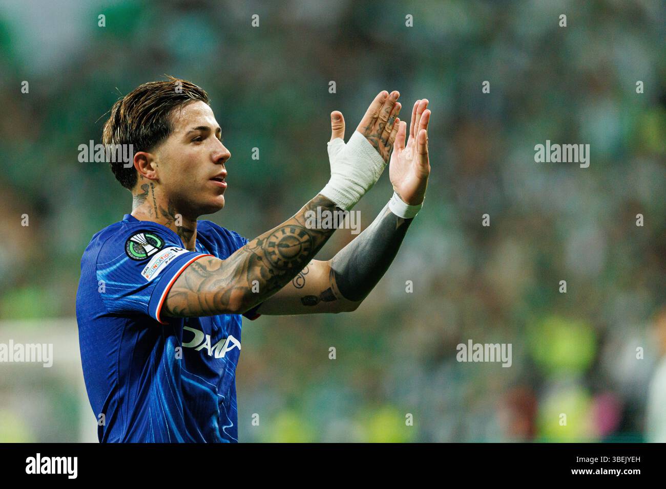 Enzo Fernandez Seen Celebrating After Scoring Goal During UEFA enzo-fernandez-seen-celebrating-after-scoring-goal-during-uefa