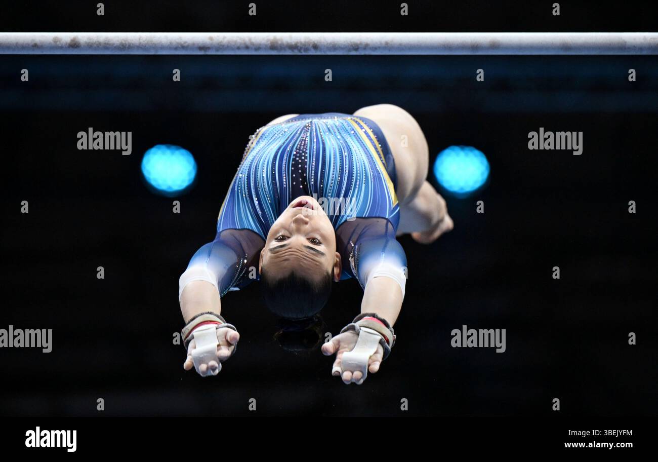 Spain's Alba Petisco performs on uneven bars during the European ...