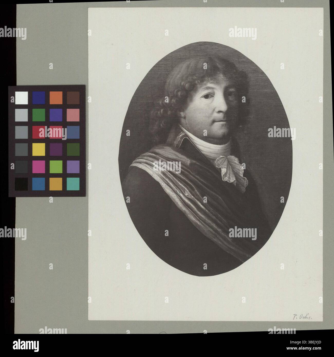 This black-and-white reproduction of a painting from circa 1799 ...