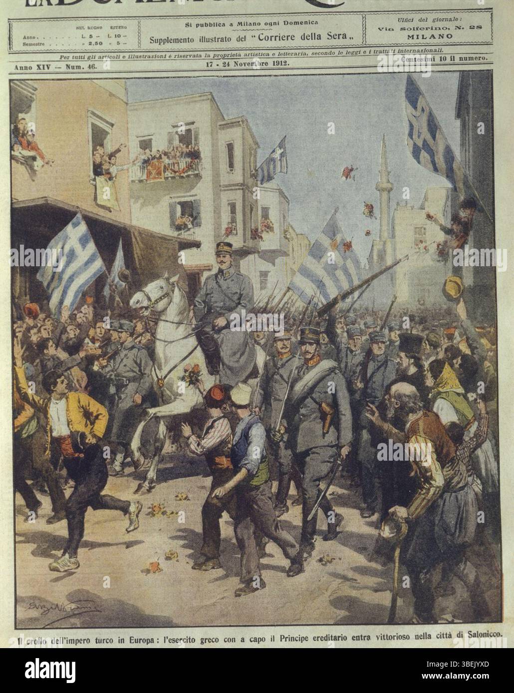 This illustration by Achille Beltrame depicts the Greek army entering ...