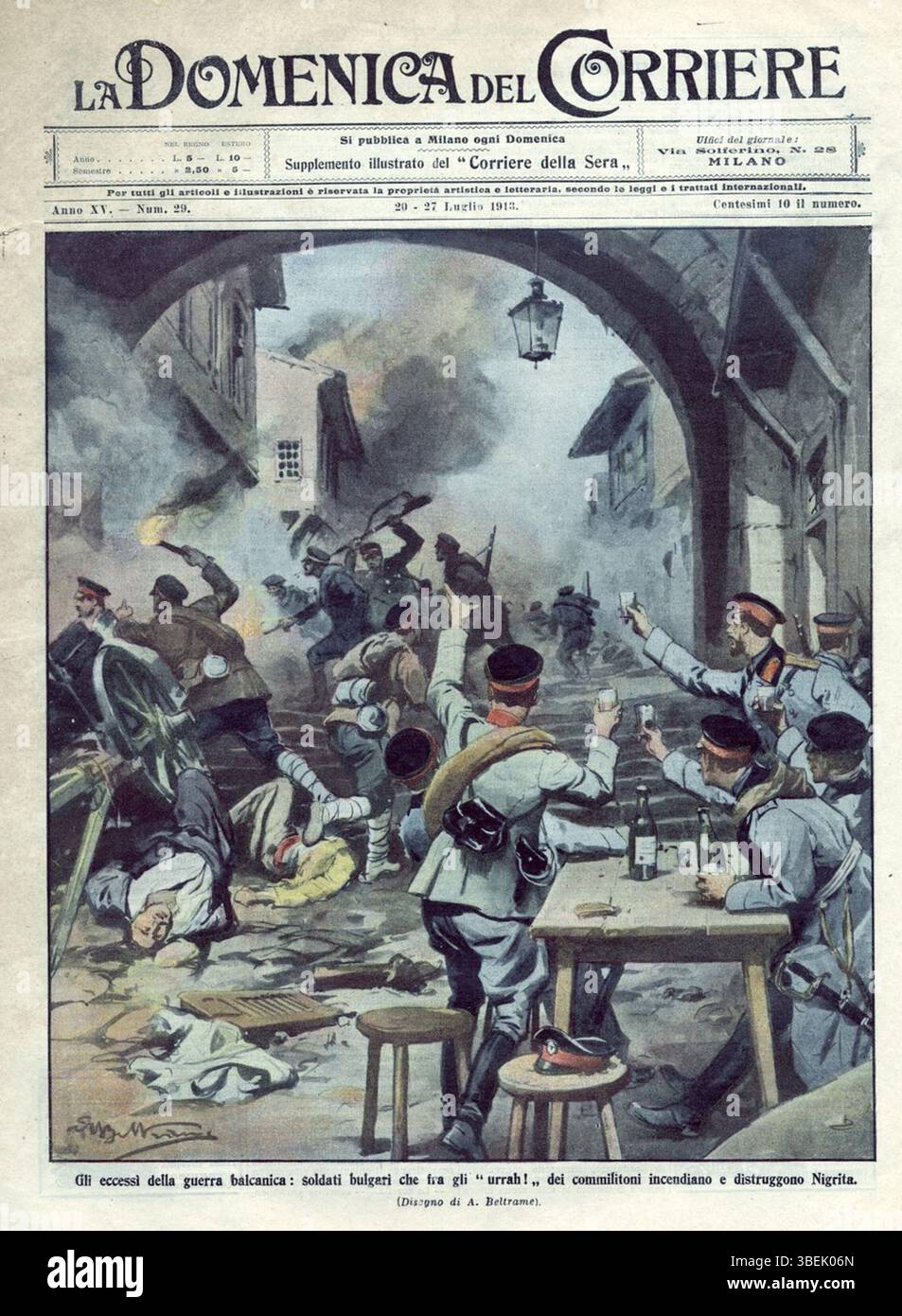 Bulgarian soldiers set fire to Nigrita during the Second Balkan War in ...
