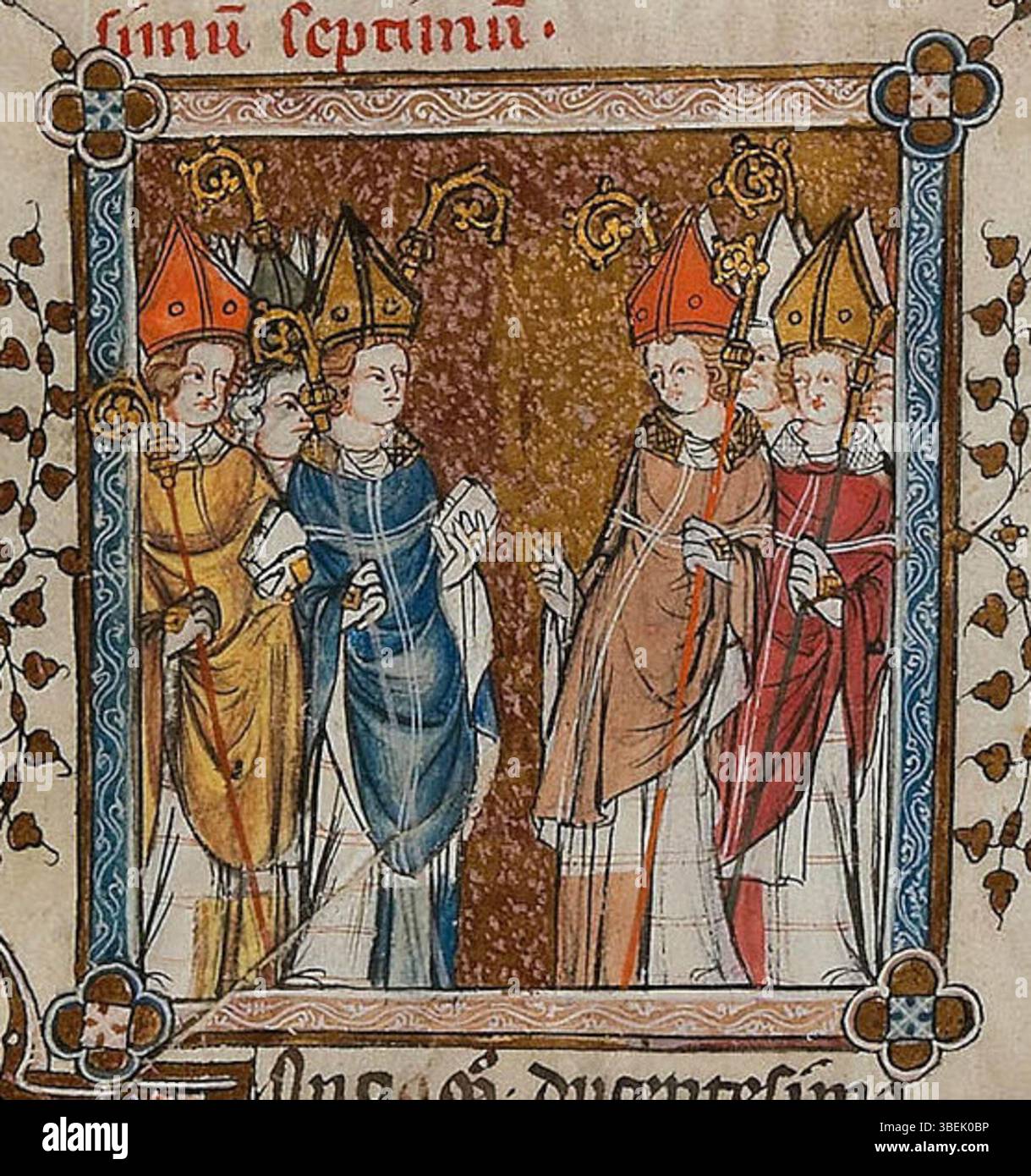 This 14th-century manuscript features an image of the bishops of ...