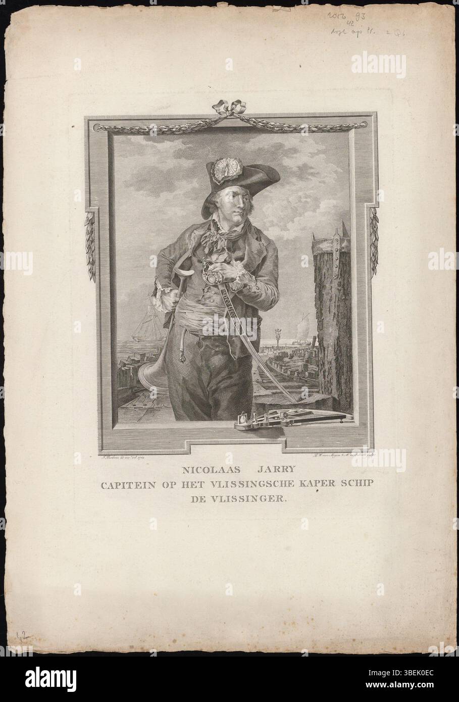 This 18th-century portrait depicts Nicolaas Jarry, captain of the ...