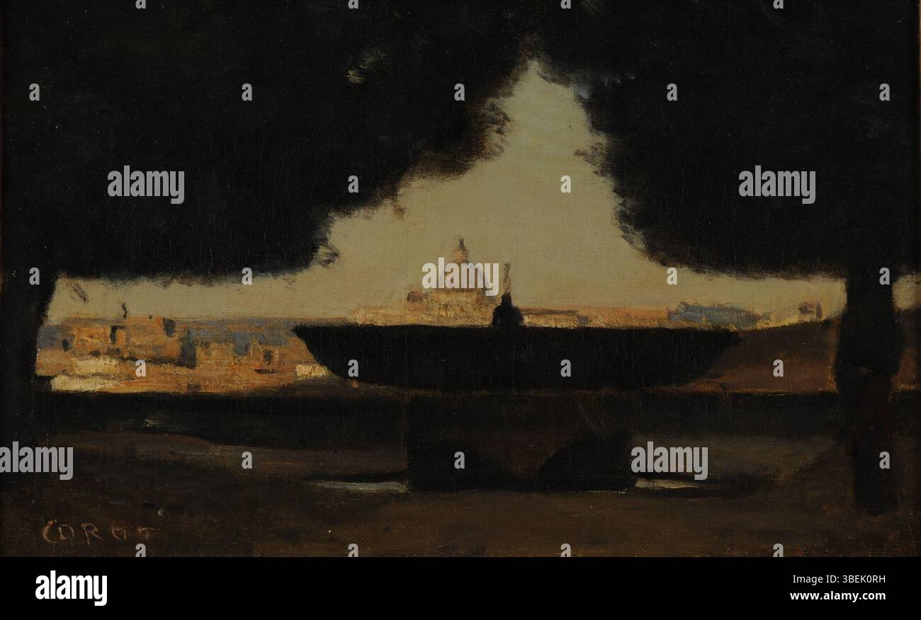 This painting by Jean-Baptiste Camille Corot depicts the Fountain at ...