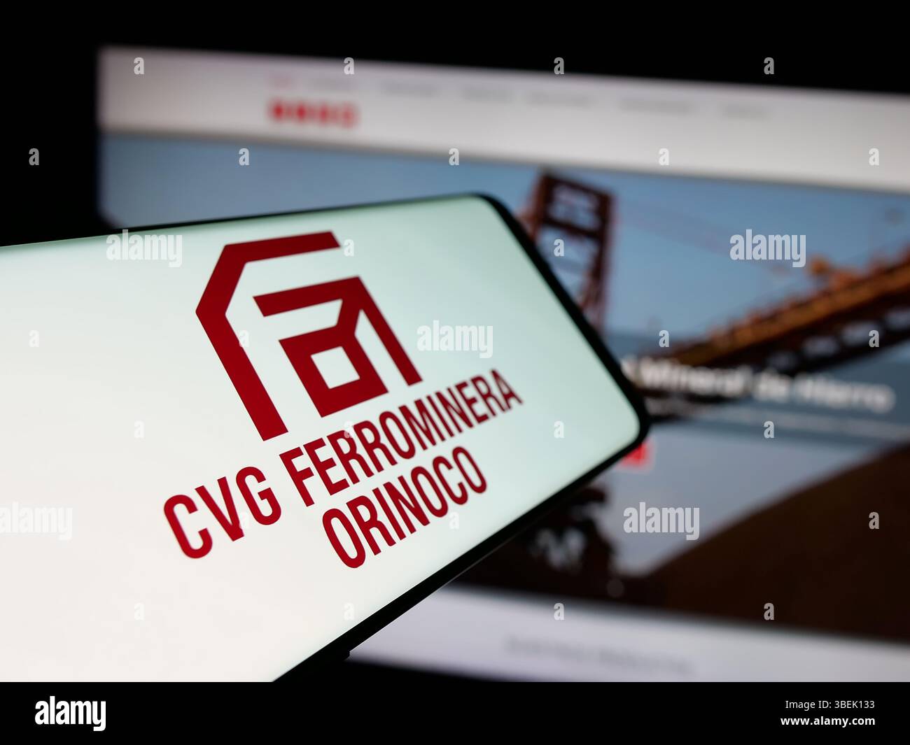 In this photo illustration, a smartphone with the logo of mining ...