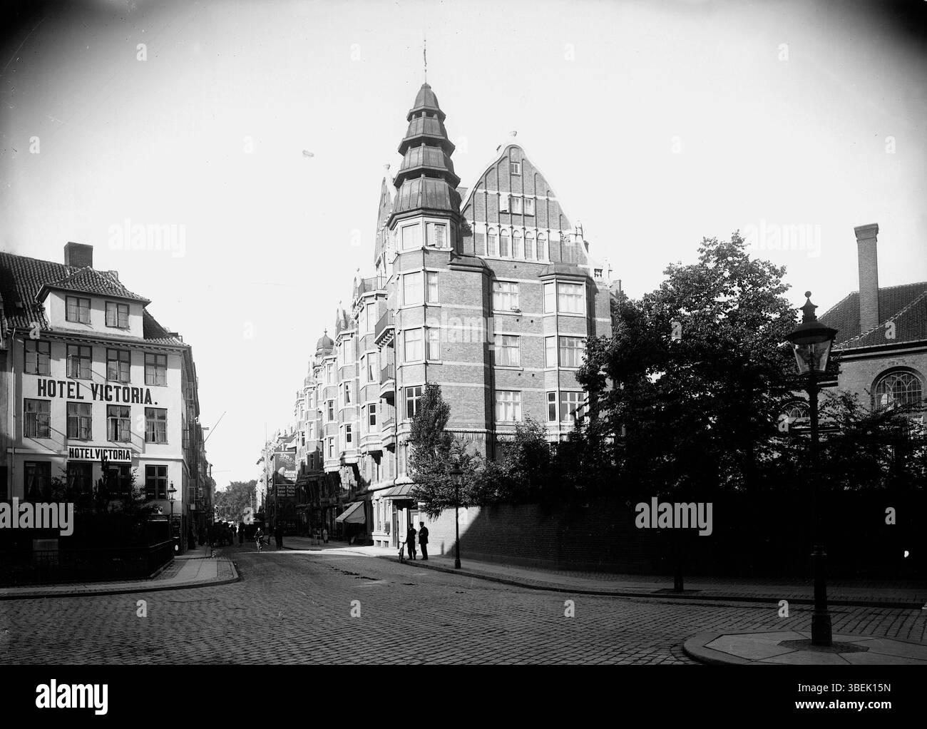 This photograph by Peter Elfelt, taken in 1916, shows the storefronts ...