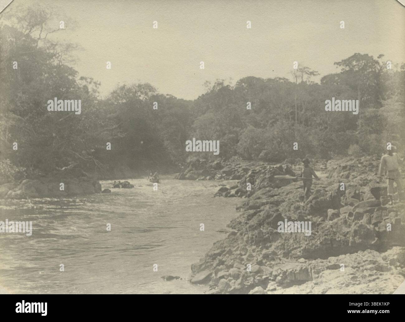 This photograph shows the Manfoekong Waterfall in the Lawa River region ...