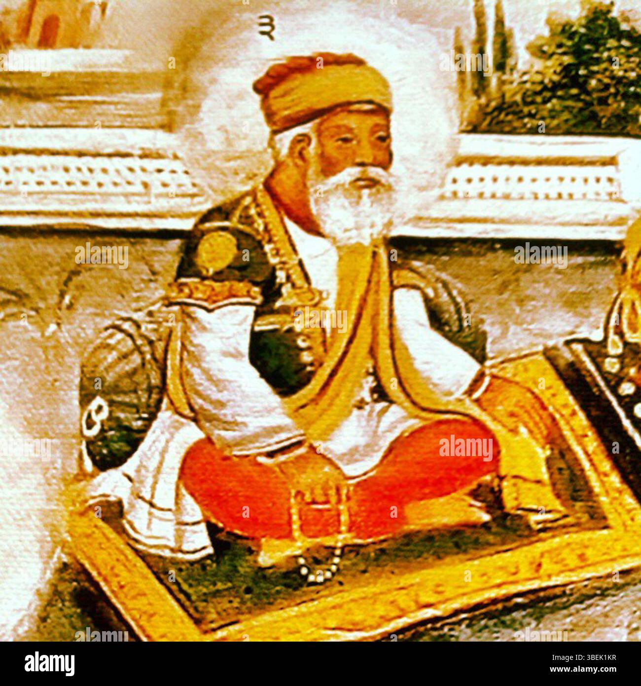This painting by Lahora Singh Mussawar depicts Guru Amar Das, the third ...