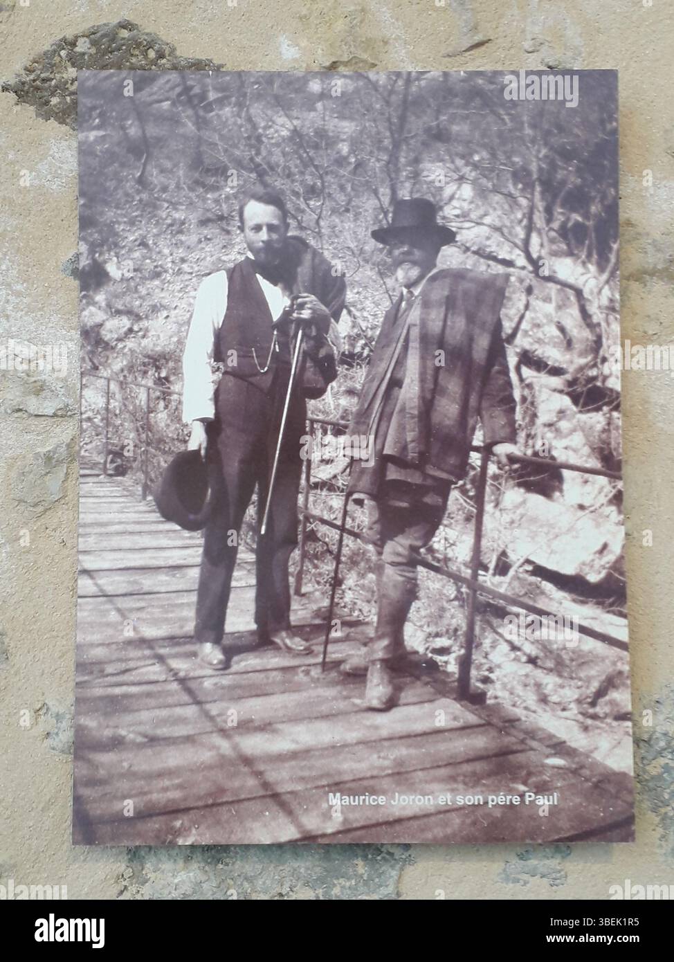 An anonymous photograph of Maurice Joron and his father Paul, displayed ...