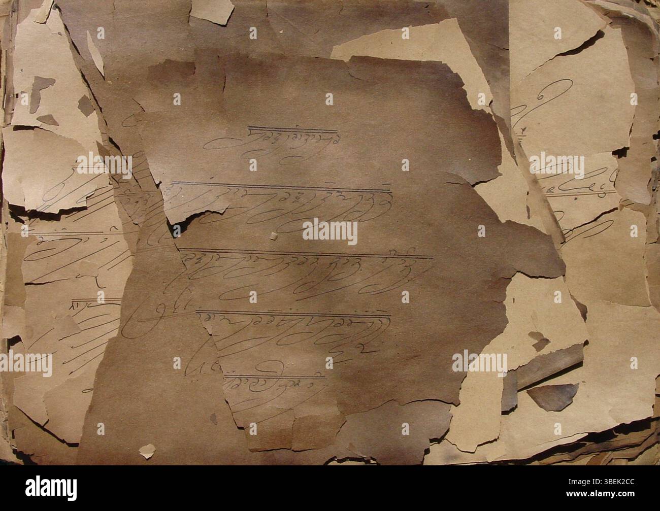 A manuscript containing Gurmukhi cursive writing, believed to have been ...