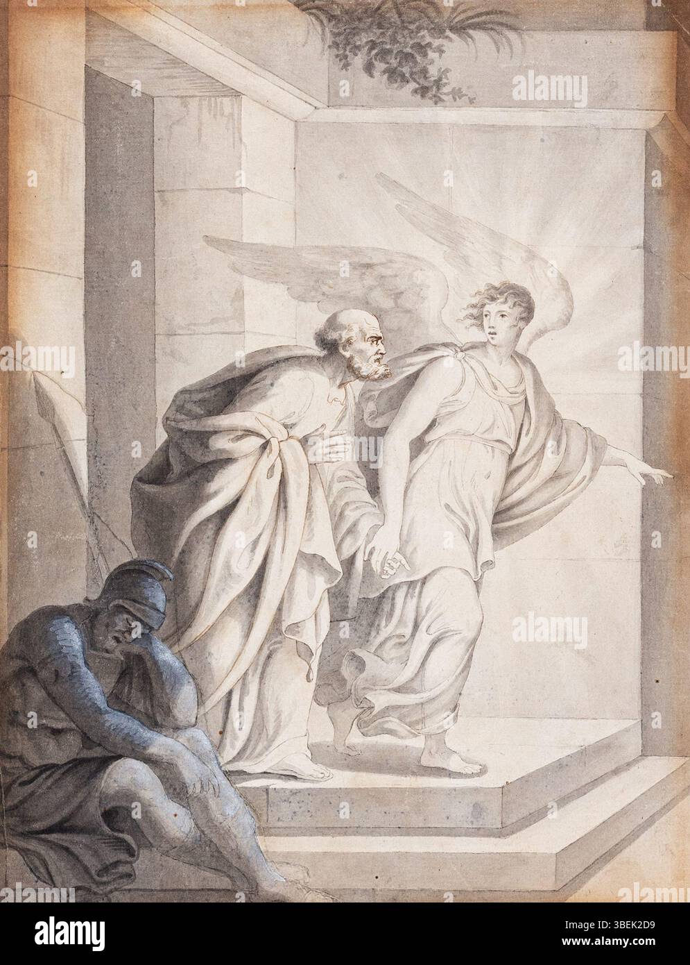 This circa 1800 drawing titled *The Deliverance of Peter* shows the ...