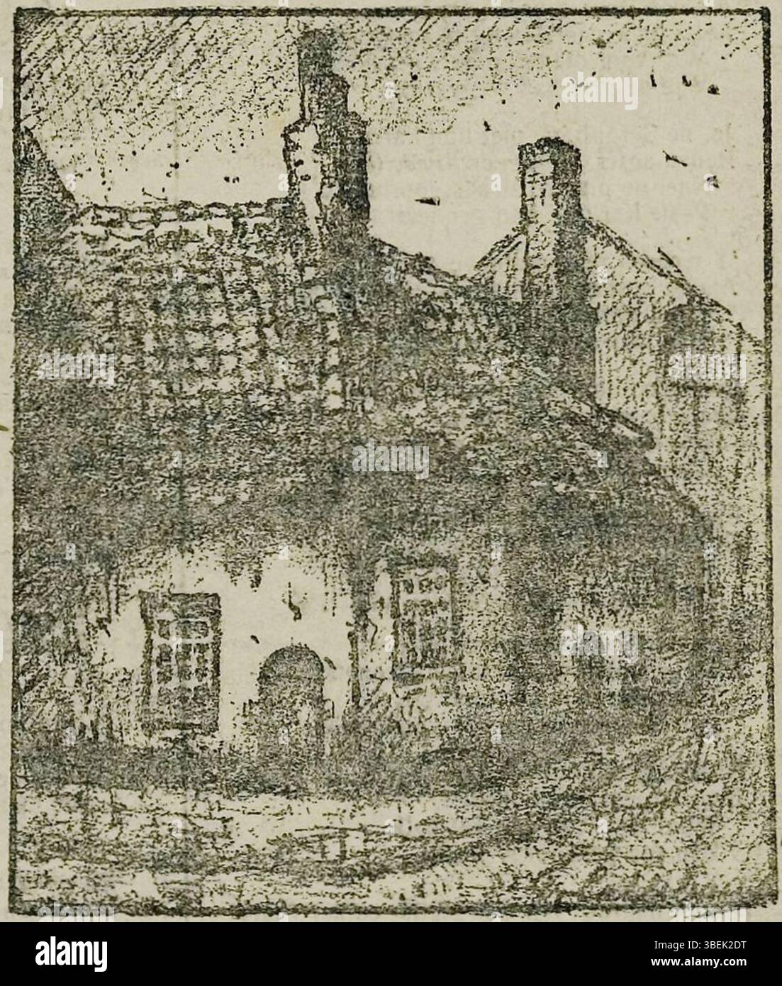 The drawing 'Een Hoekje van de Kat' by Franz Callebaut, dated February ...