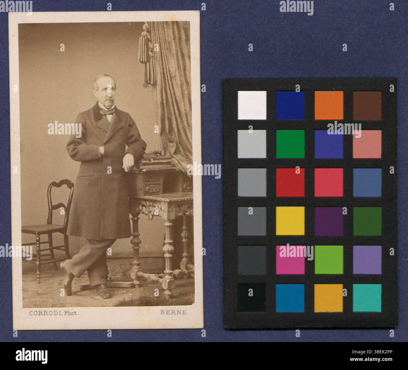 A black and white cabinet card photograph of Stephan Gutzwiller, taken ...