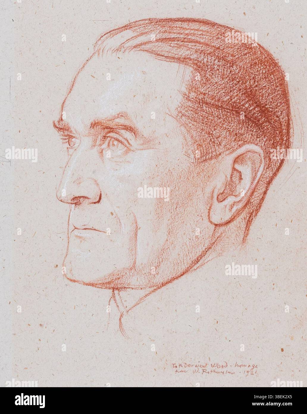 A red and white chalk portrait by William Rothenstein (1872–1945 ...