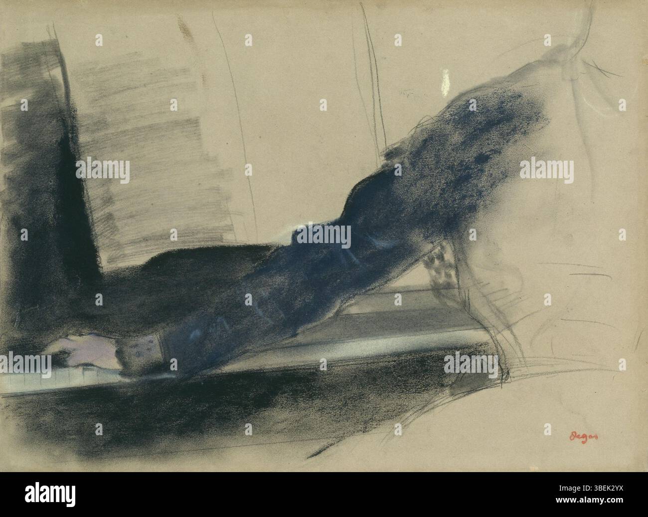 A preparatory study by Edgar Degas for the larger painting 'Mrs. Camus ...