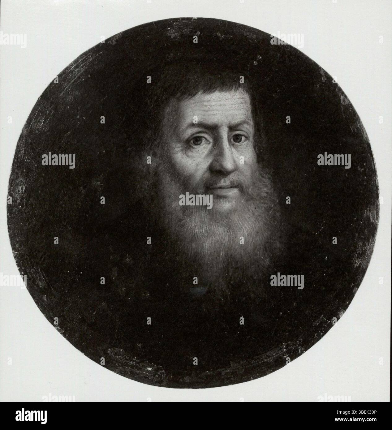 This black-and-white photograph from between 1520 and 1531 portrays Johannes Oekolampad, a key ...