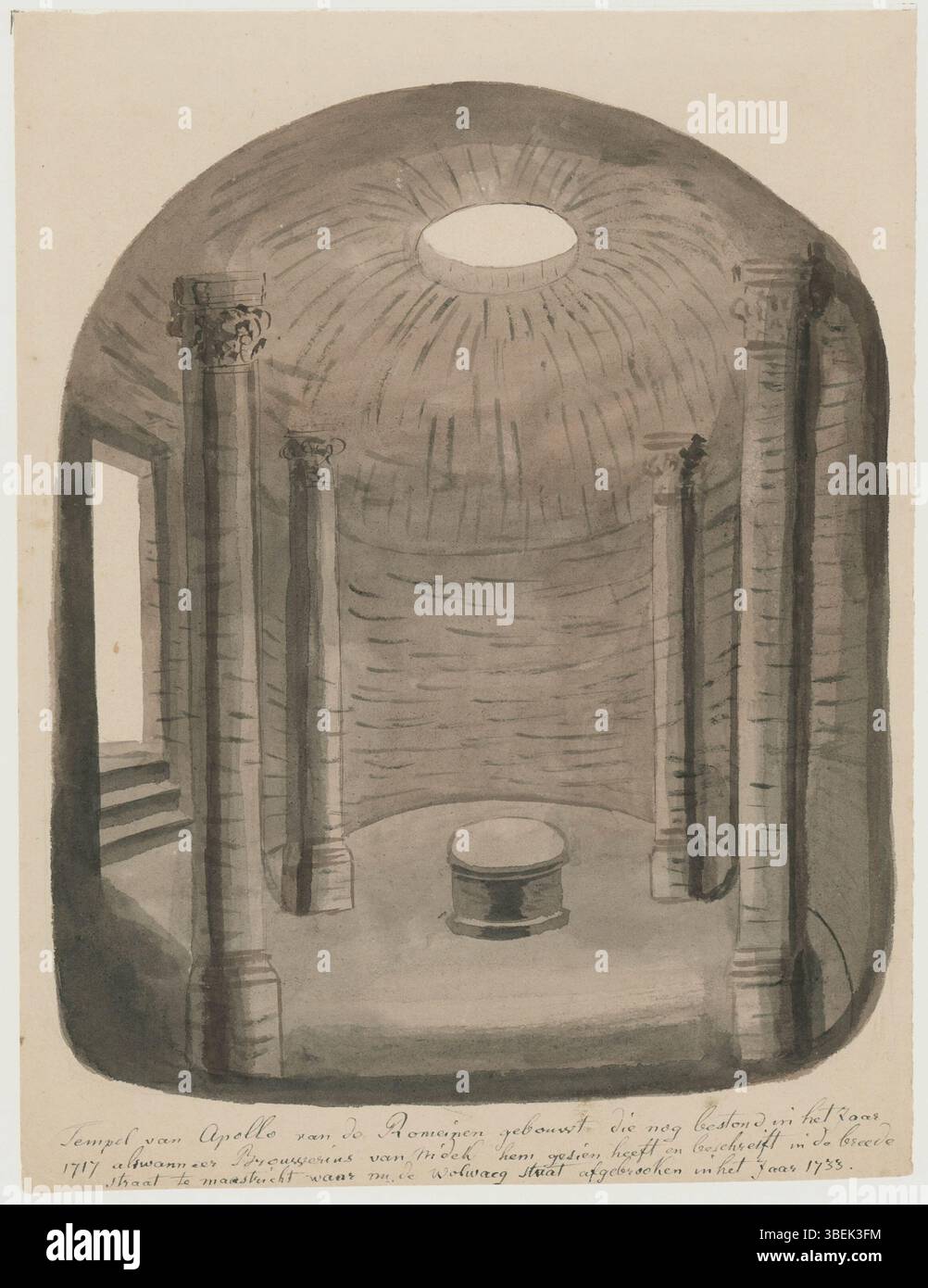 Philippe van Gulpen’s 1840 drawing depicts the Temple of Apollo in ...