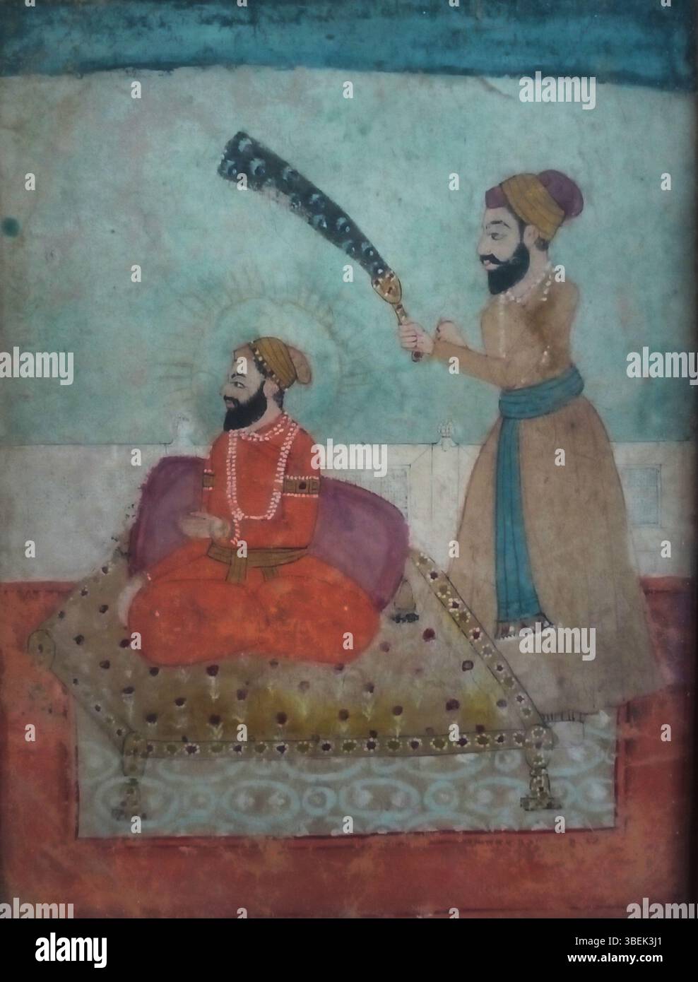 This painting likely from the 17th or 18th century depicts Guru ...