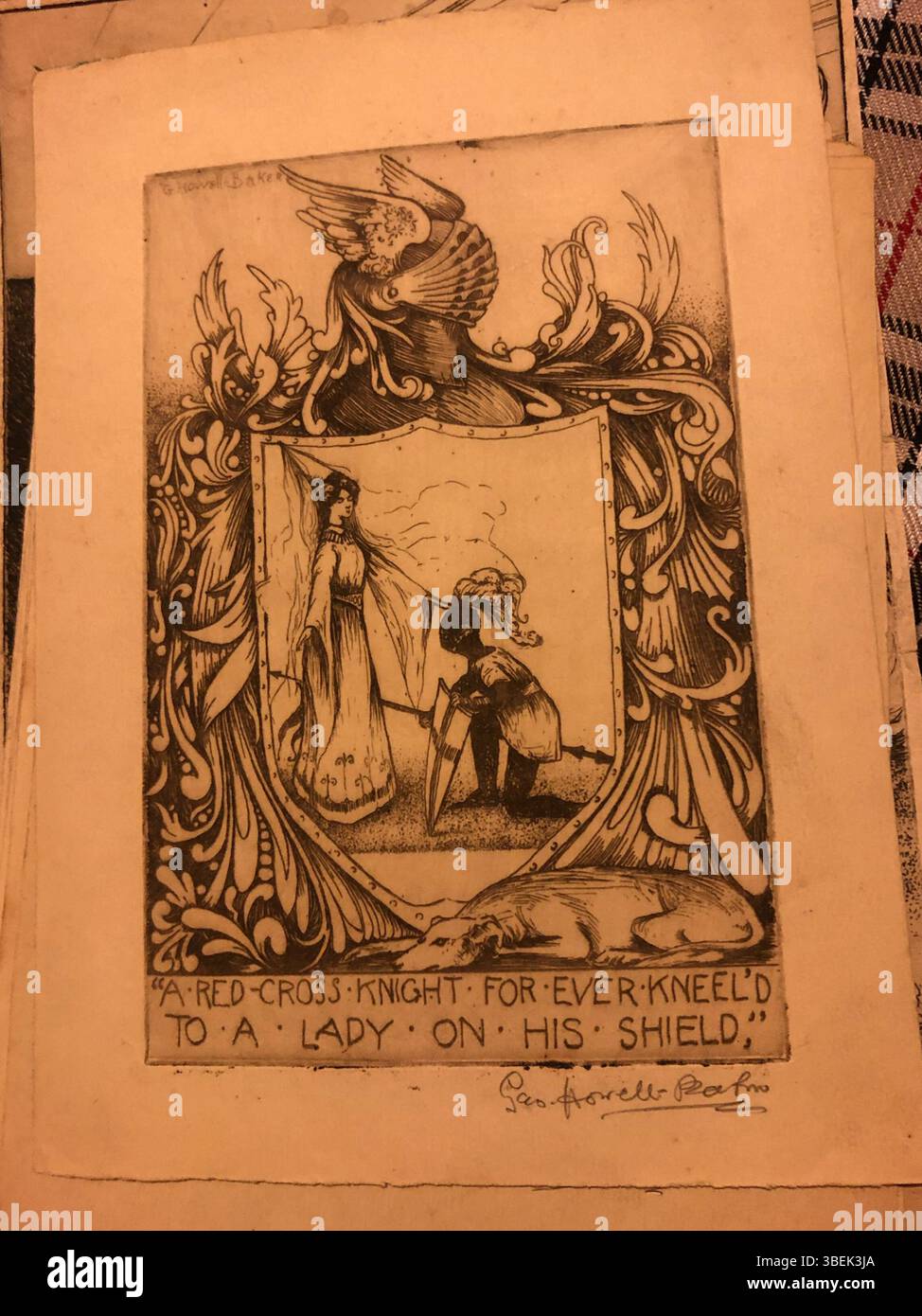 Ink and watercolor illustration by George Howell-Baker depicting a ...