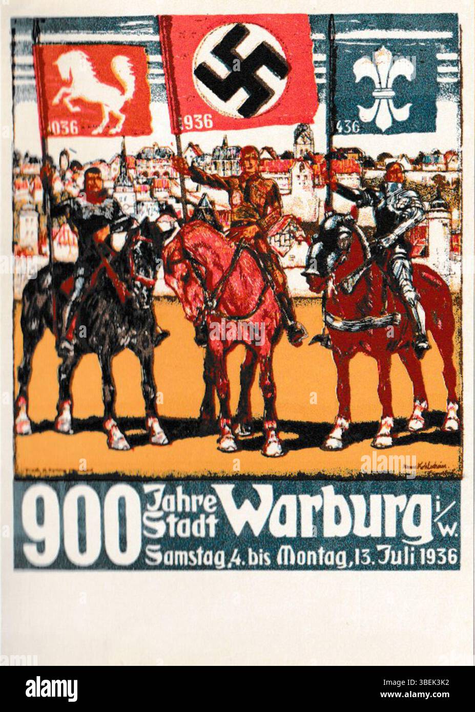 Designed by Hans Kohlschein, this 1936 flyer celebrates the 900th ...