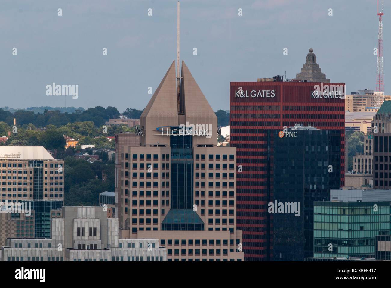 Pittsburgh, Pennsylvania, USA - 8 August 2023: Tall structures rise in ...