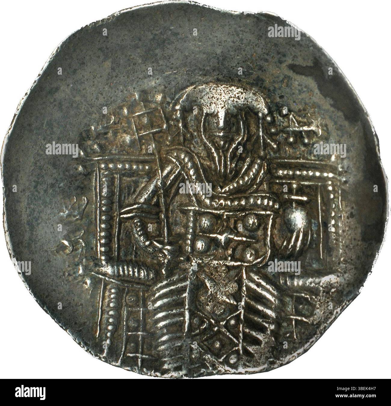 The Aspron trachy of Theodore II Laskaris, minted between 1254 and 1258 ...