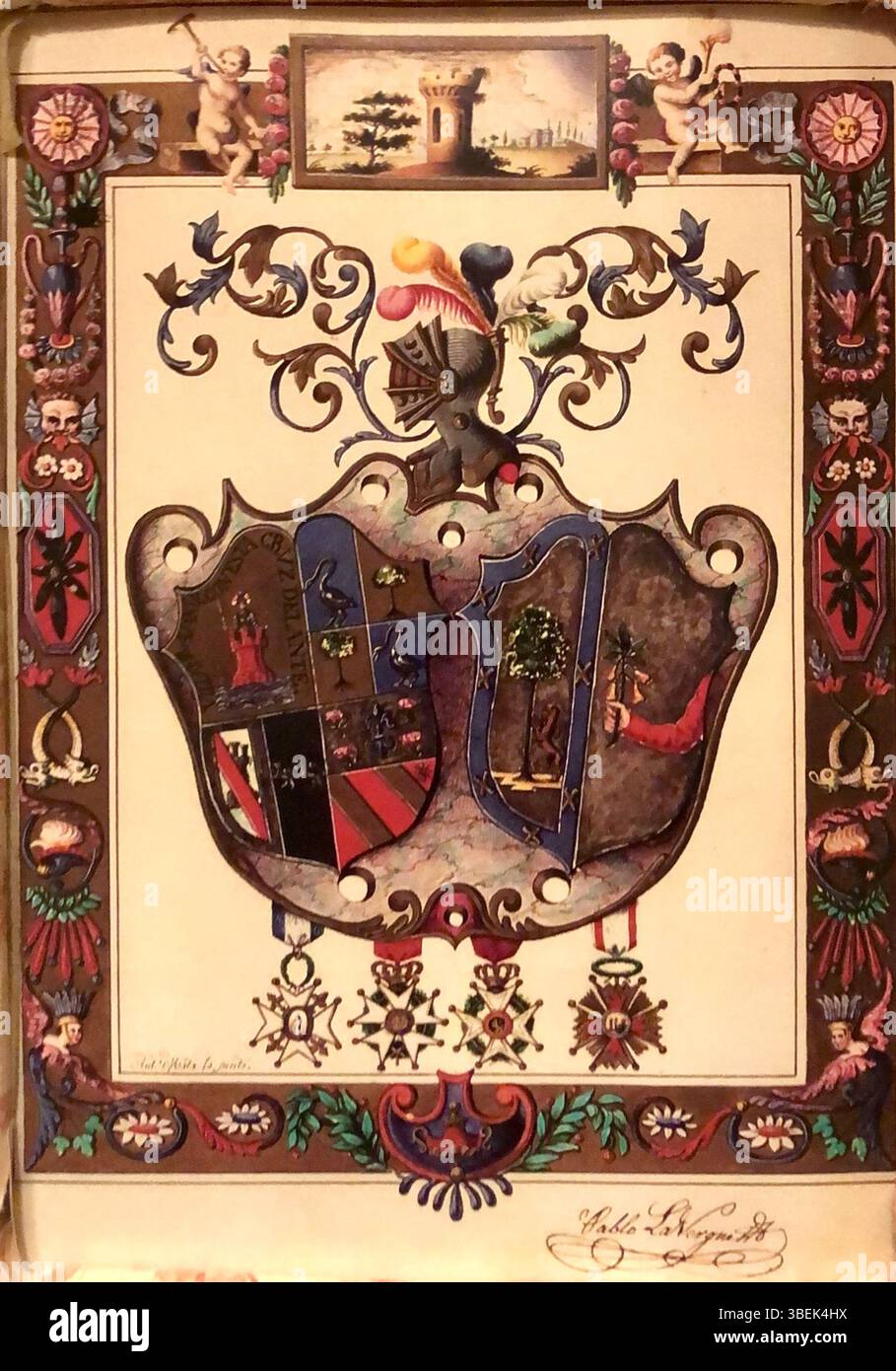 Coat of arms of Spanish painter Jenaro Pérez de Villaamil, created ...