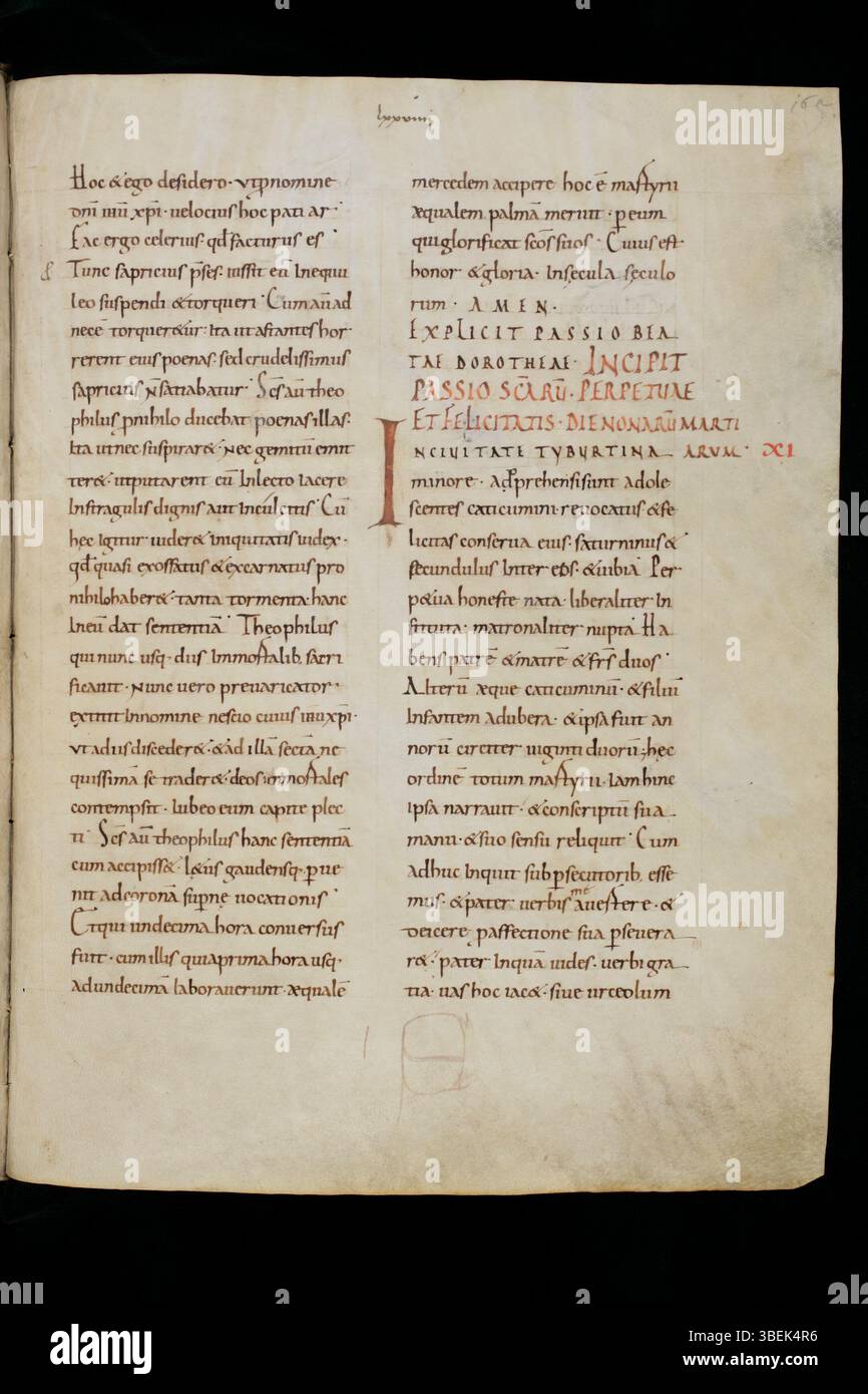 This manuscript, 'Passio sanctarum Perpetuae et Felicitatis', preserved ...