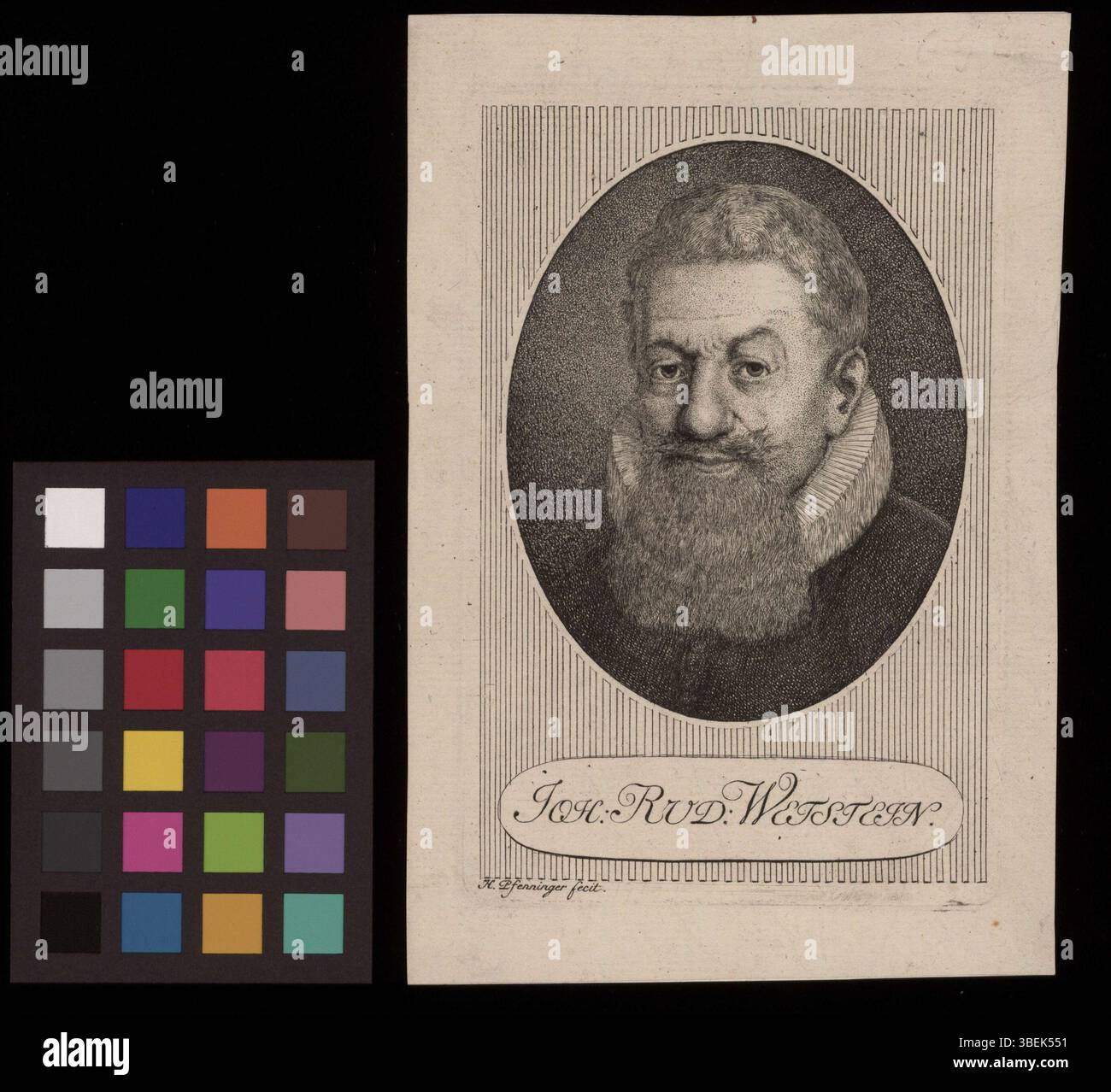 This is a 1784 etching of Johann Rudolf Wettstein, created by H ...