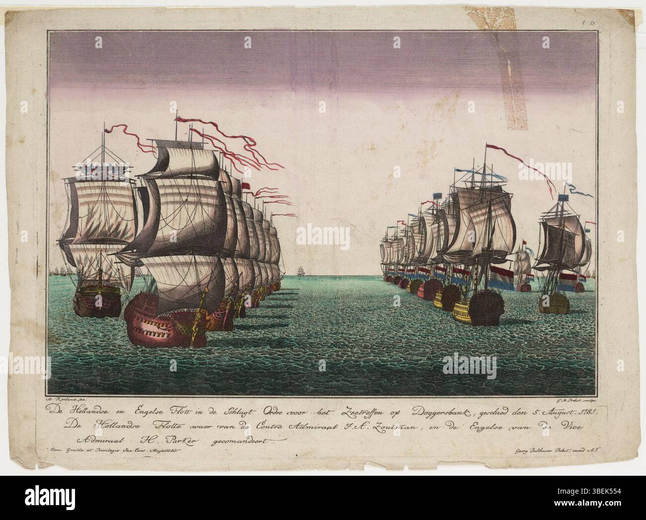 An optical print depicting the Battle of Dogger Bank (1781) during the ...