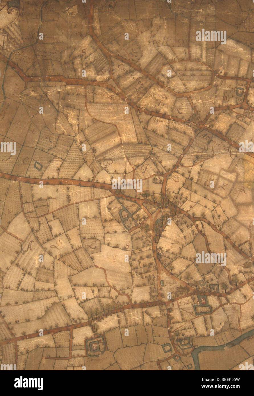 Historical map of Ghent and surrounding areas defined by the Rietgracht ...