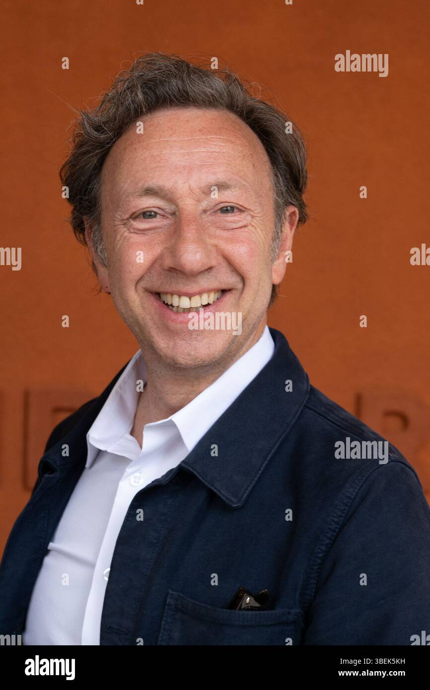 Stephane Bern take a pose at Roland Garros for the French open on May ...
