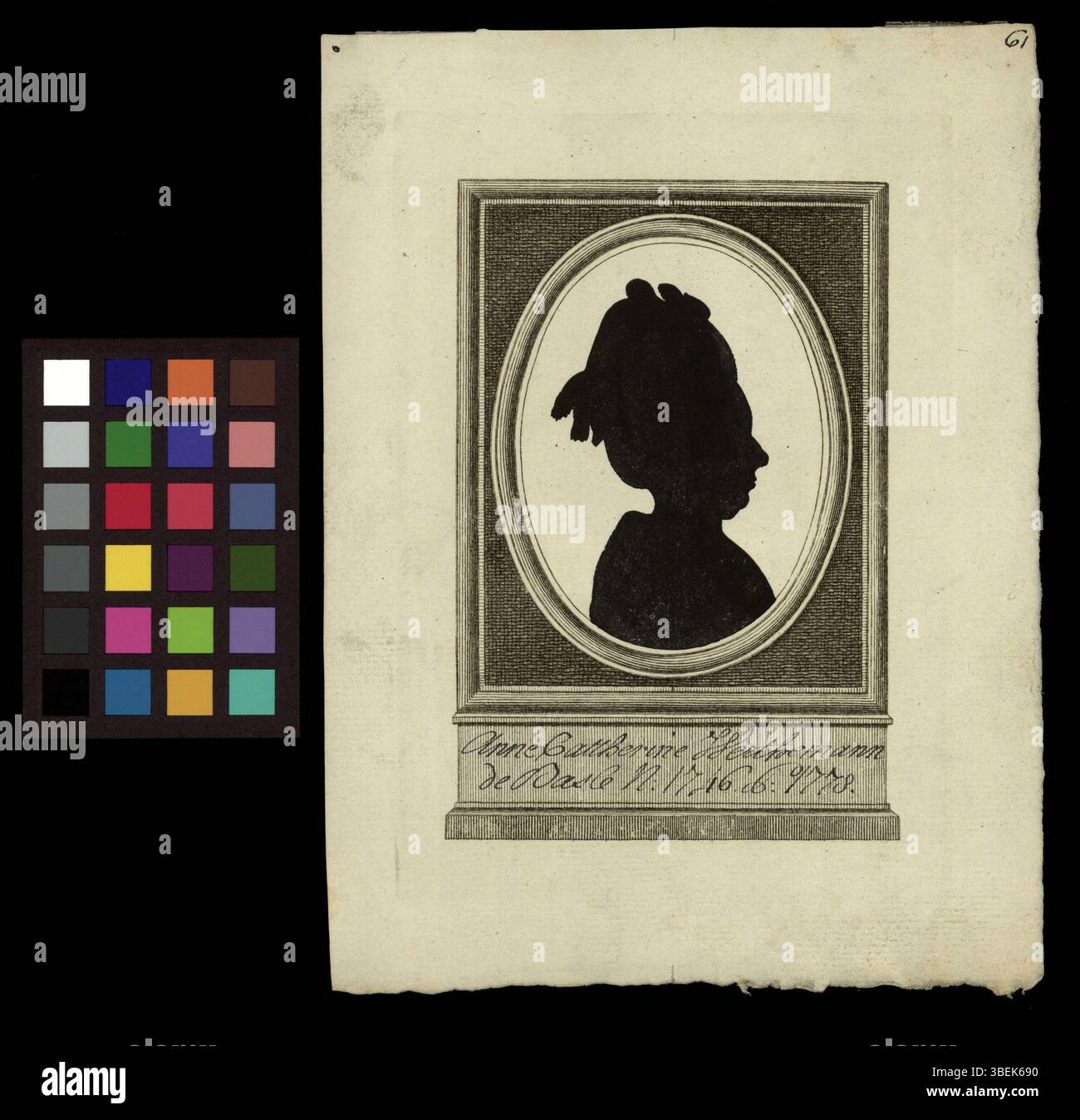 This silhouette portrait of Anne Catherine Werthemann de Basle, created ...