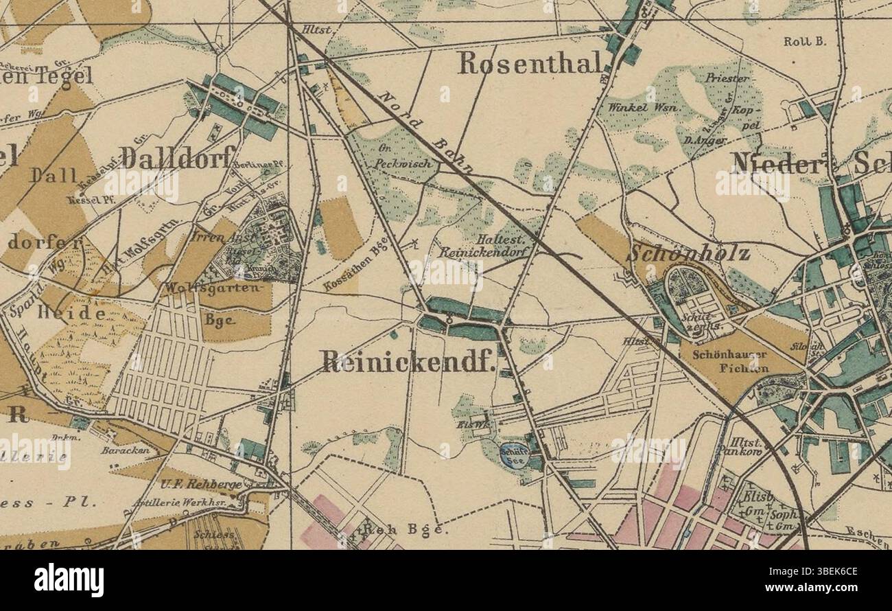 A 1886 map by Straube, covering the area around Berlin and Potsdam ...