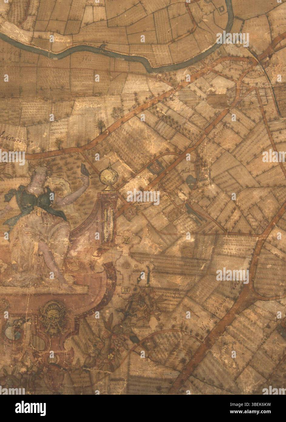 Detailed map from 1619 by Jacques Horenbault, showing Ghent and the ...