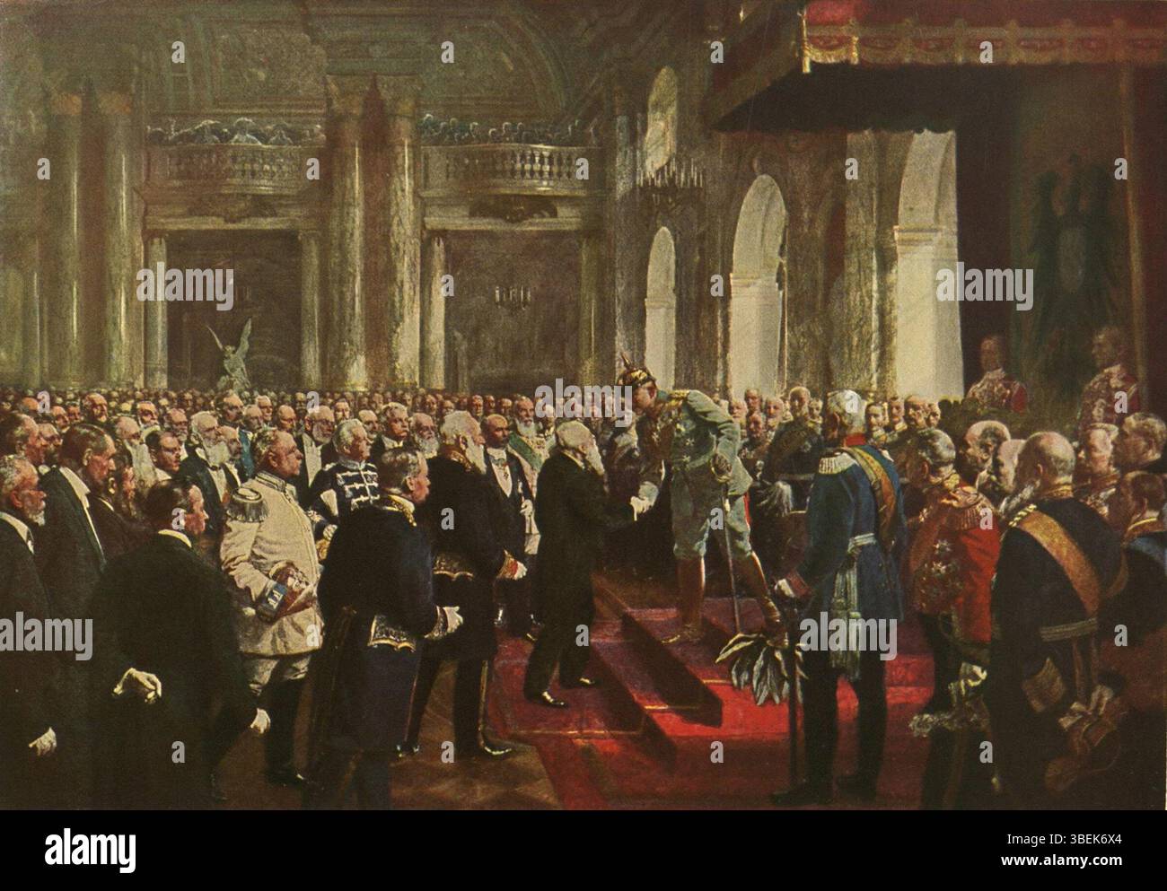 The state opening of the German Reichstag on August 4, 1914, captured ...